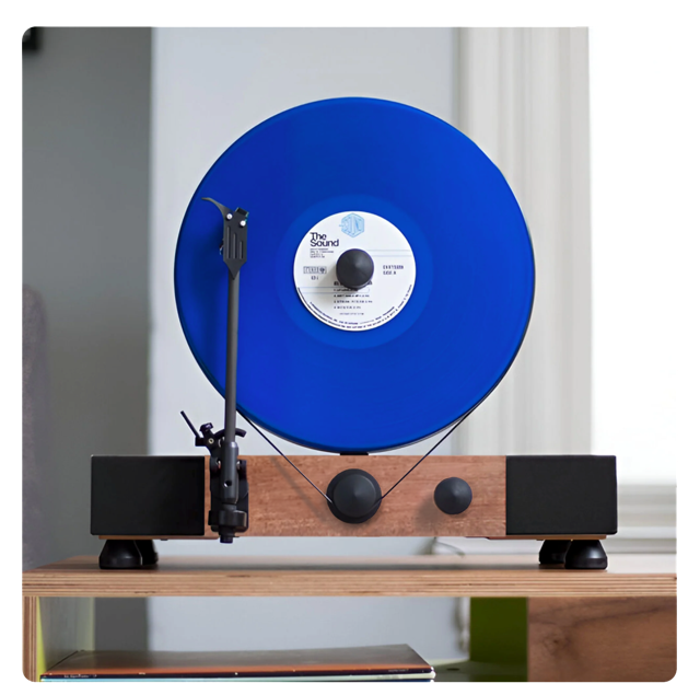 Floating Record vertical Bluetooth turntable with built-In Stereo Spea ...